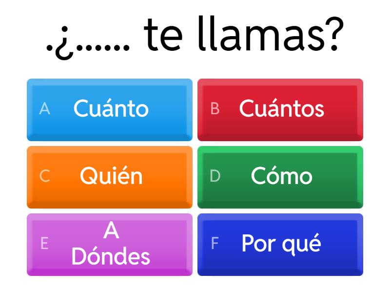 Pronombres Interrogativos - Quiz