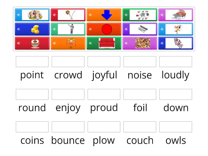Diphthongs oi/oy and ou/ow - Match up