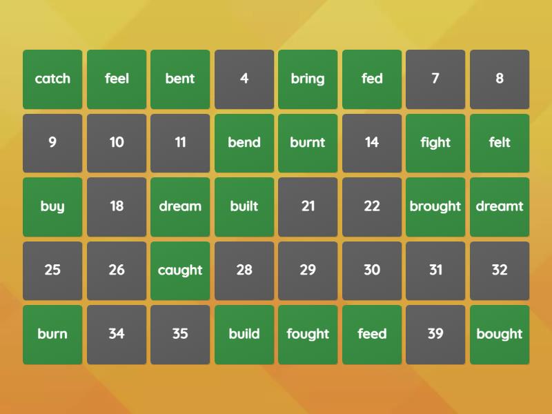 Irregular Verbs Quiz 1 - Matching pairs