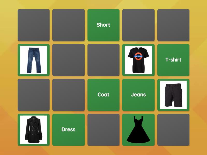 Memory game- Clothes - Matching pairs