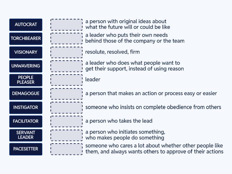 LEADERSHIP VOCABULARY - Match up