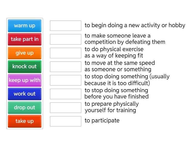 Phrasal verbs (sport) - Match up