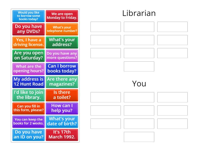 At the library - Group sort