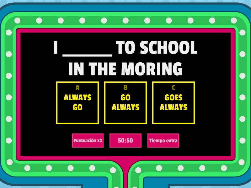ADVERBS OF FREQUENCY & DAILY ROUTINE - PRESENT SIMPLE - Spielshow-Quiz