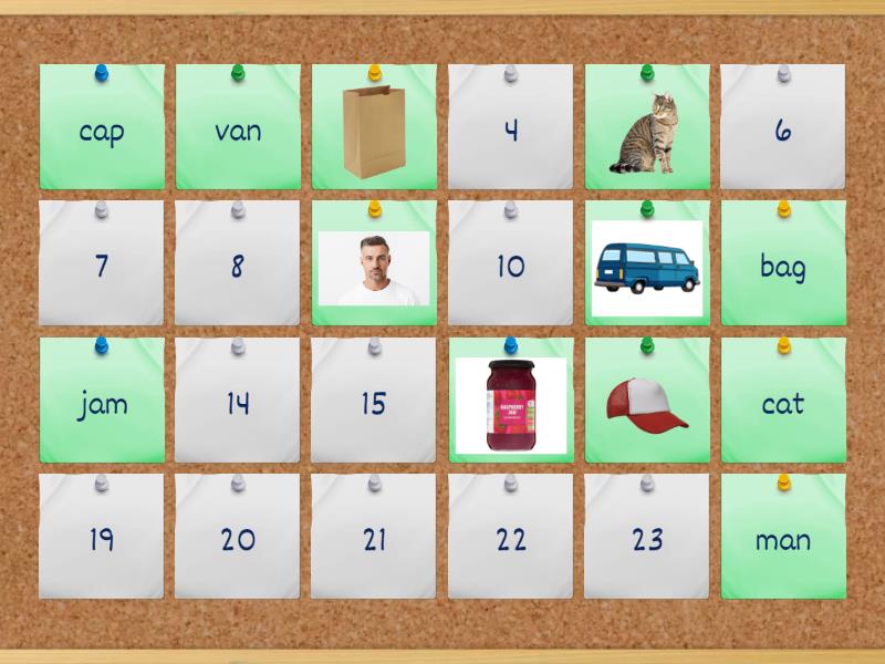 CVC words short a - Matching pairs