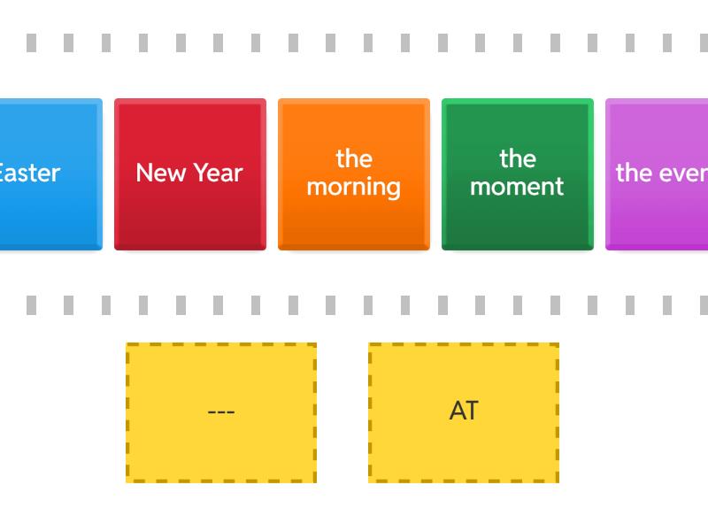 Preposition AT - Speed sorting