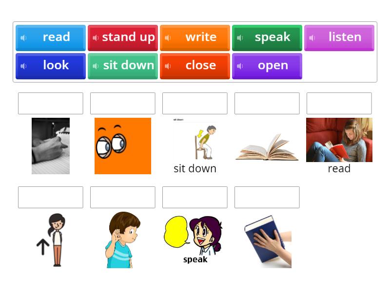 classroom actions - Match up