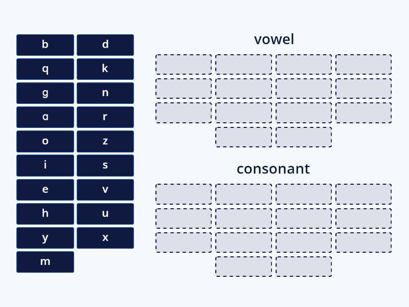 consonants and vowels - Group sort