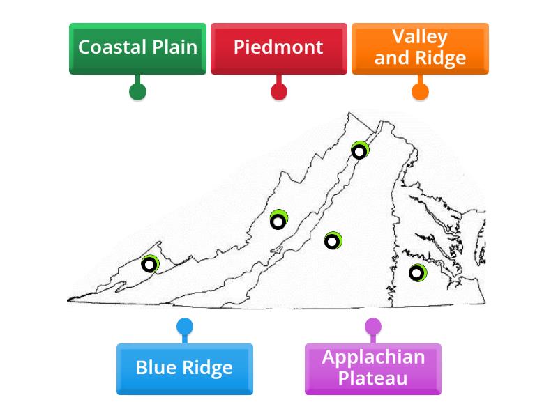 Provinces/Regions of VA - Labelled diagram