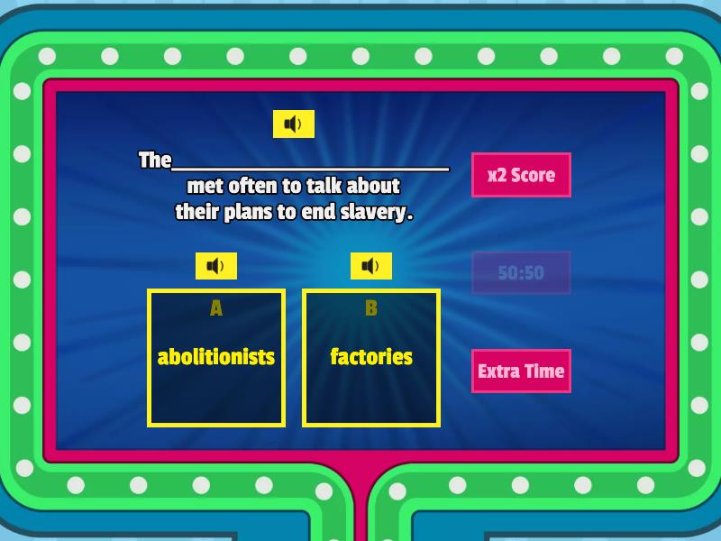 Kn. 8, Lesson 3: The Controversy Over Slavery - Gameshow quiz