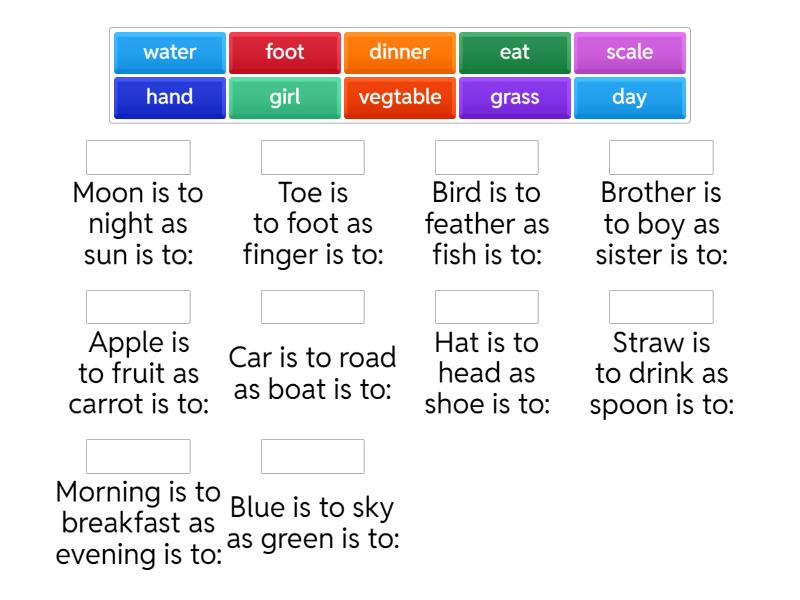 Analogies-4 - Match up
