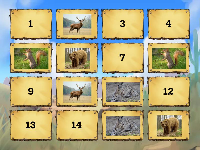 Animales del bosque - Matching pairs