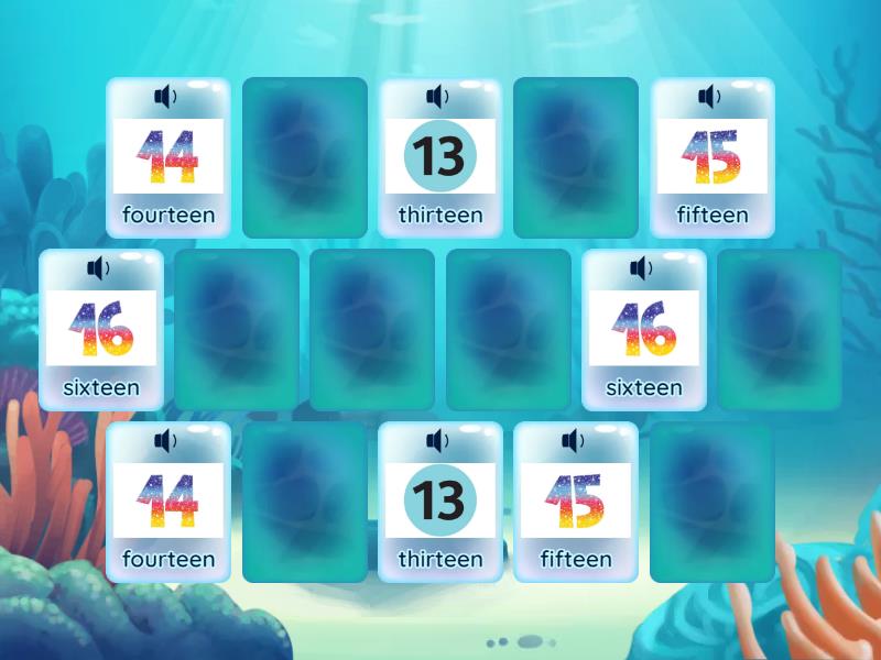 13-20 number memory game - Matching pairs