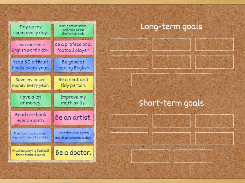 Long-term vs short-term goals - Group sort