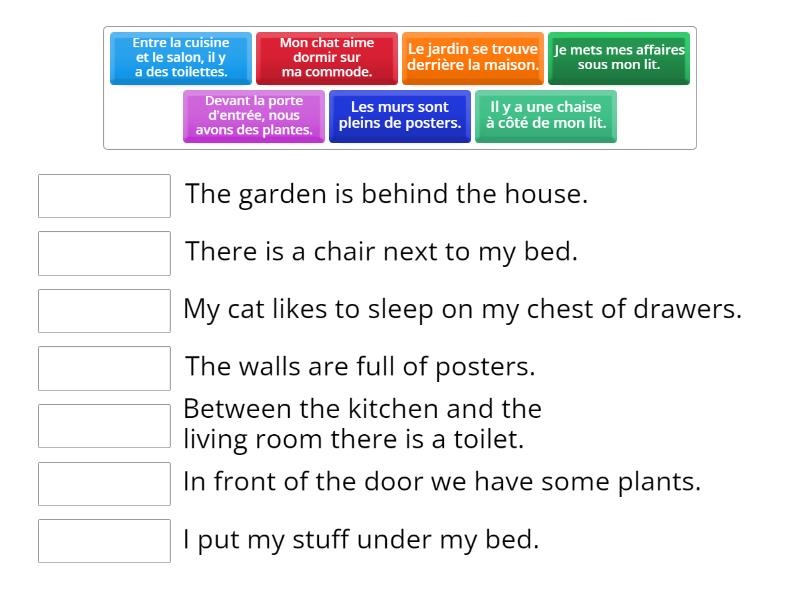 Prepositions in the house- GCSE French- BBC Bitesize - Une las parejas
