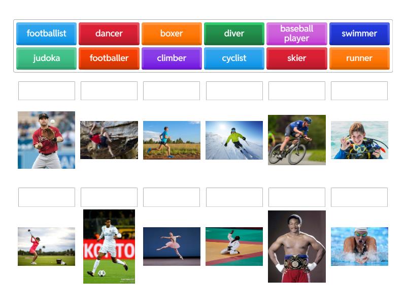 Suffixes sports - Match up