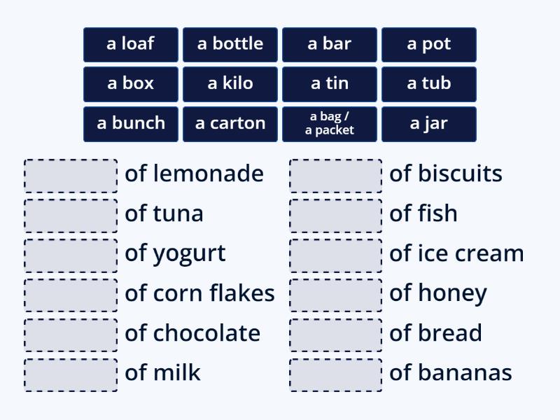 Unit 2B (Containers) - Match up
