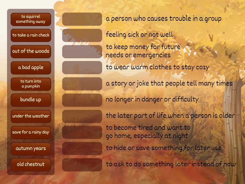 Autumn idioms - Match up