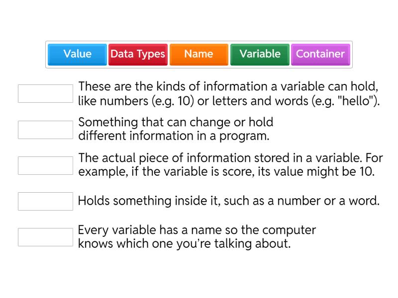 Variables - Match up