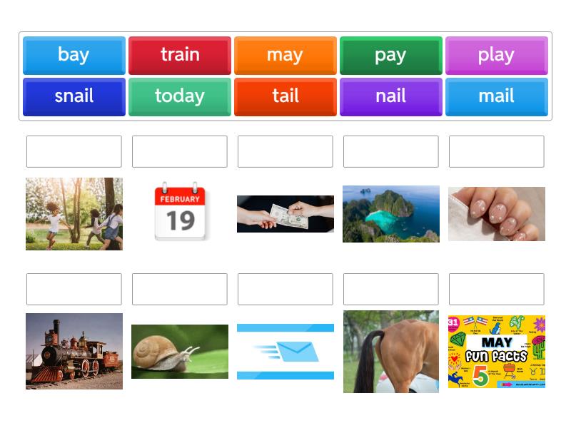 Unit 6 Phonics (-ai- & -ay) - Match up