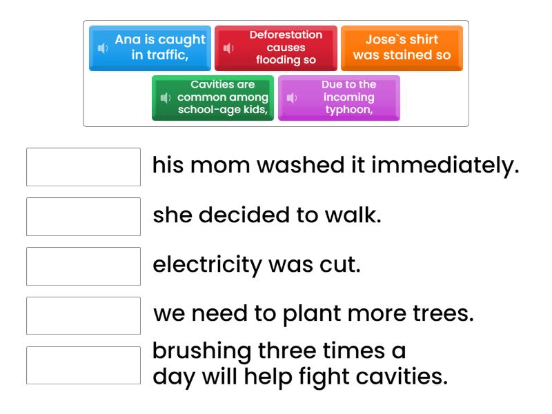 QUARTER 4 PROBLEM AND SOLUTION SENTENCES - Match up