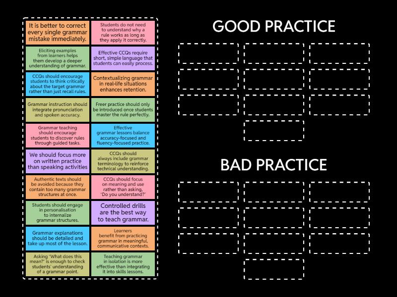 GOOD vs BAD PRACTICE - Group sort