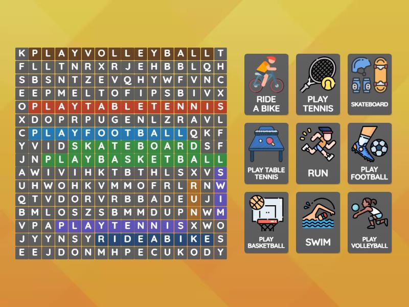 SPORTS - Wordsearch