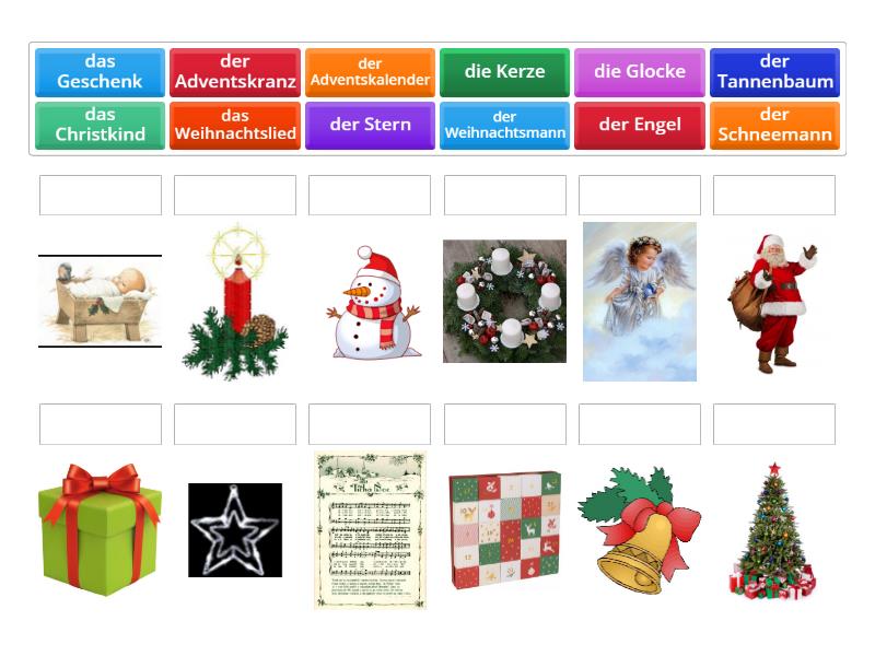 Weihnachten Wortschatz - Match up