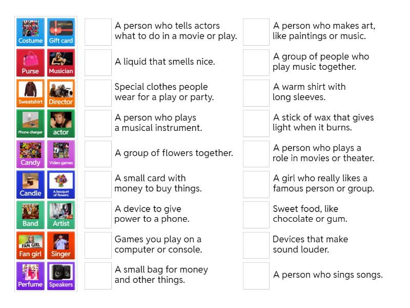 Unit 4 Lessons 1 and 2 - Match up