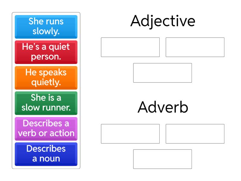 Adverb vs. Adjective – What’s the difference? - Group sort