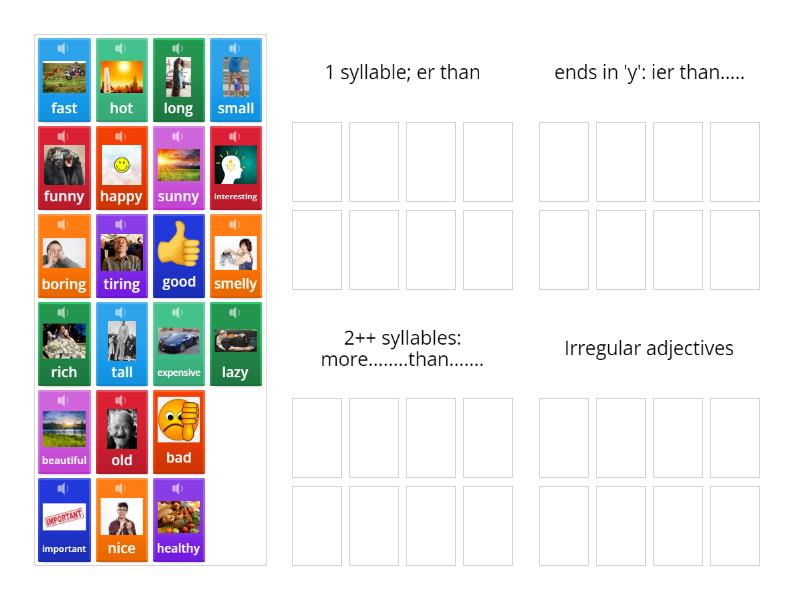 Comparatives (sorting) - Group sort