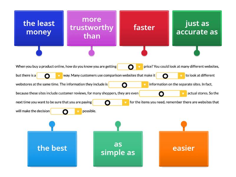 Comparison of equality (as…as) - Labelled diagram
