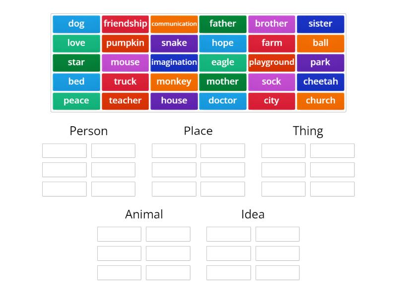 Sorting Nouns - Group sort