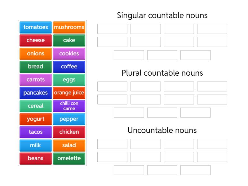 Noun Categories - Group sort