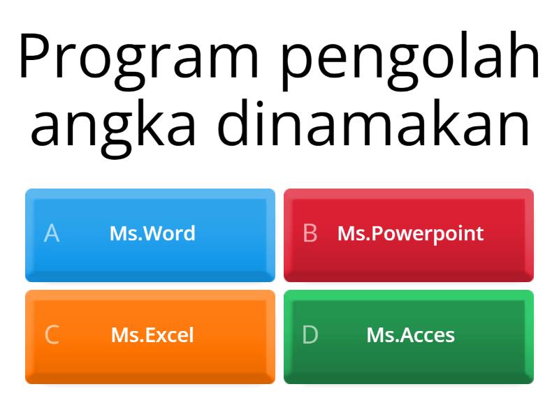 Materi Microsoft excel kelas 7 - Kuis