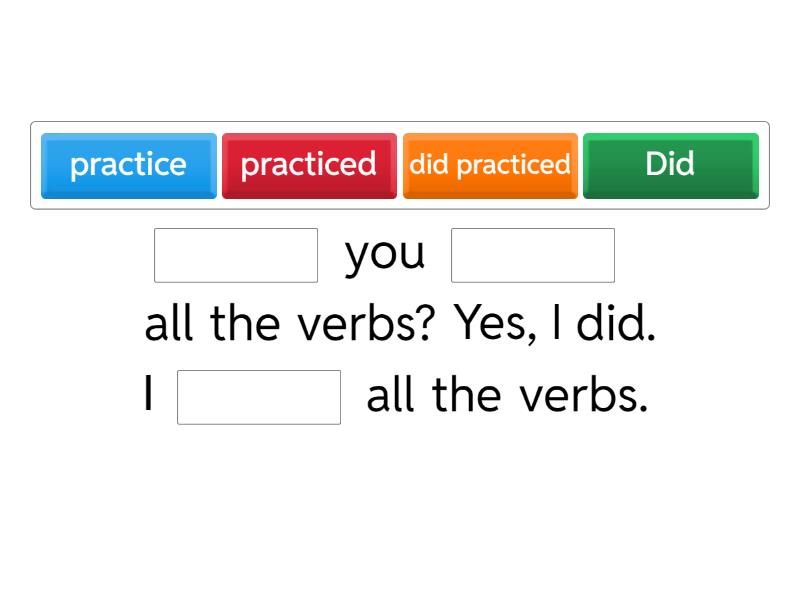 Review Past Tense Verbs Questions and Answers - Complete the sentence