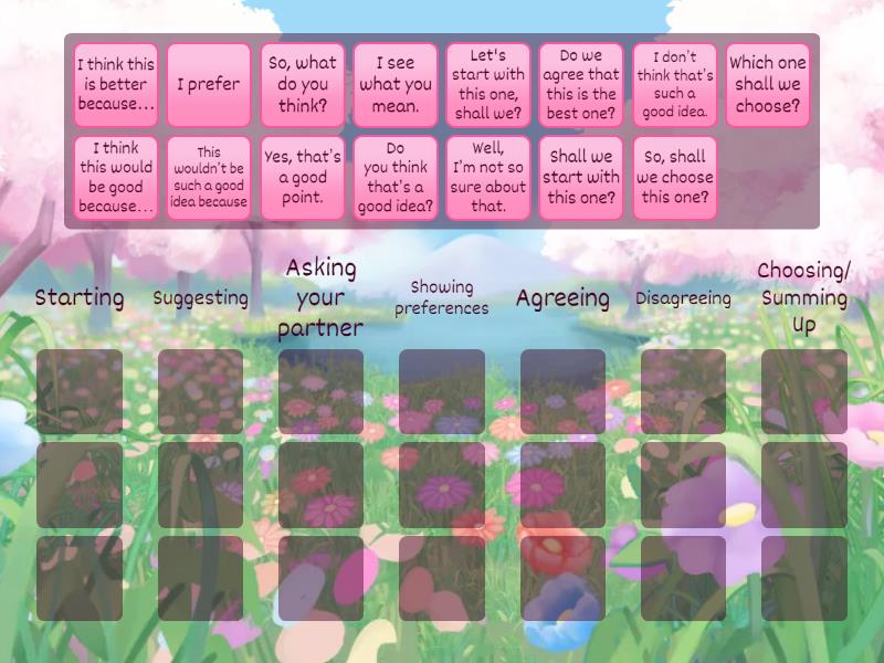 PET Speaking Part 3 (Useful Languages) - Group sort