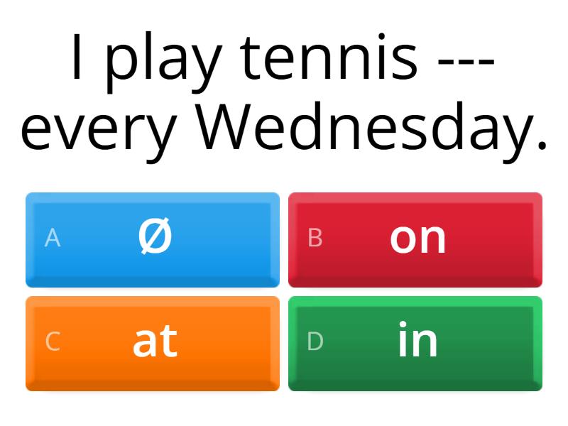 Prepositions of Time (multiple choice) - Quiz