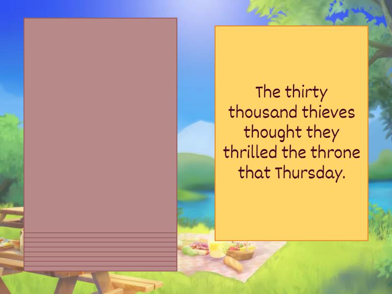 Tongue twisters TH - Speaking cards