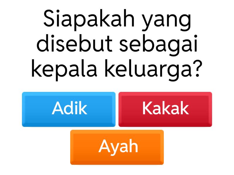 LATIHAN BIPA LEVEL 1. TEMA: MENGENALKAN KELUARGA - Quiz