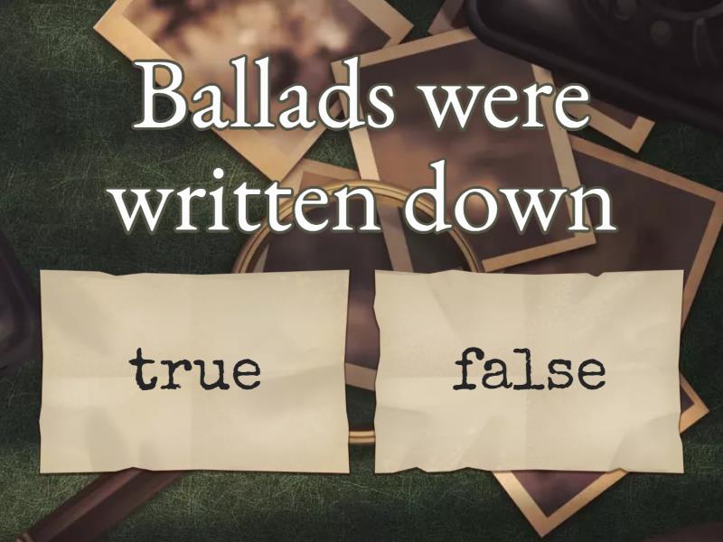 MEDIEVAL BALLADS - Quiz