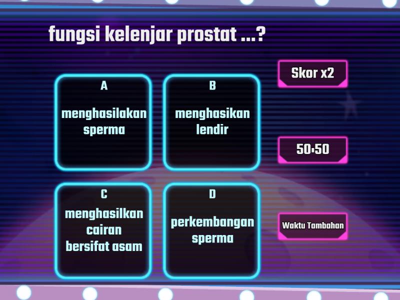 soal latihan pilihan ganda materi sistem reproduksi pada manusia - Gameshow quiz