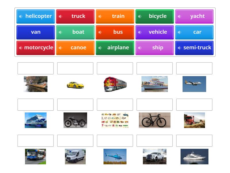 Nouns (Vehicles) - Match up