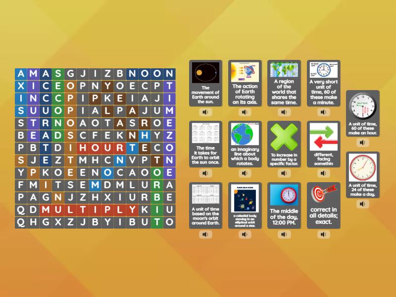 Unit 7: How Do We Measure Time? - Wordsearch