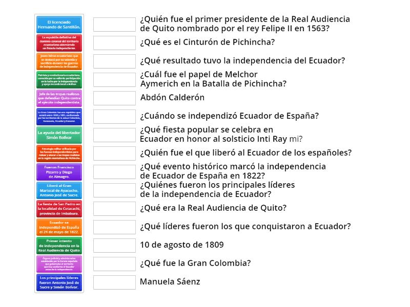 INDEPENDENCIA DEL ECUADOR - المطابقة