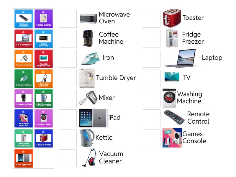 Matching Household Appliances - Match up