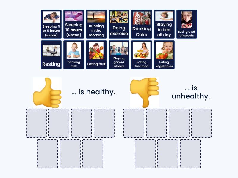 KB3 Unit 5 CLIL: A healthy body - Group sort