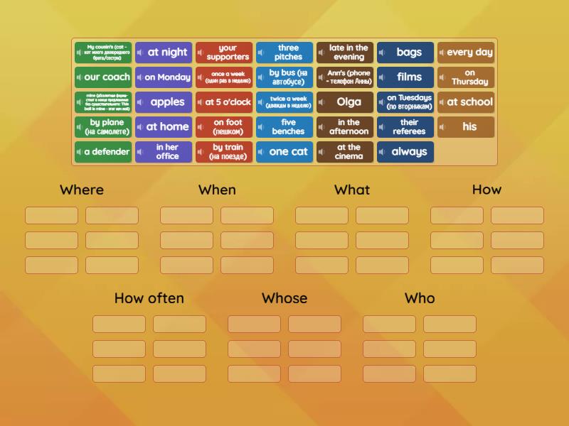 Present Simple_question words with answers - Group sort