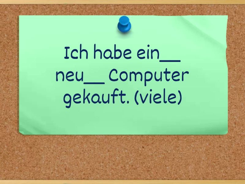 Deklination der Adjektive, Singular + Plural - แฟลชการ์ด