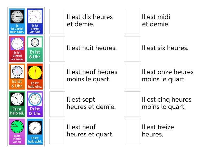 Il est quelle heure? - Une las parejas